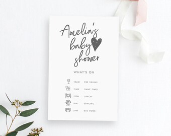 Baby Shower Program | Etsy