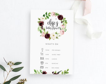 Baby Shower Program | Etsy