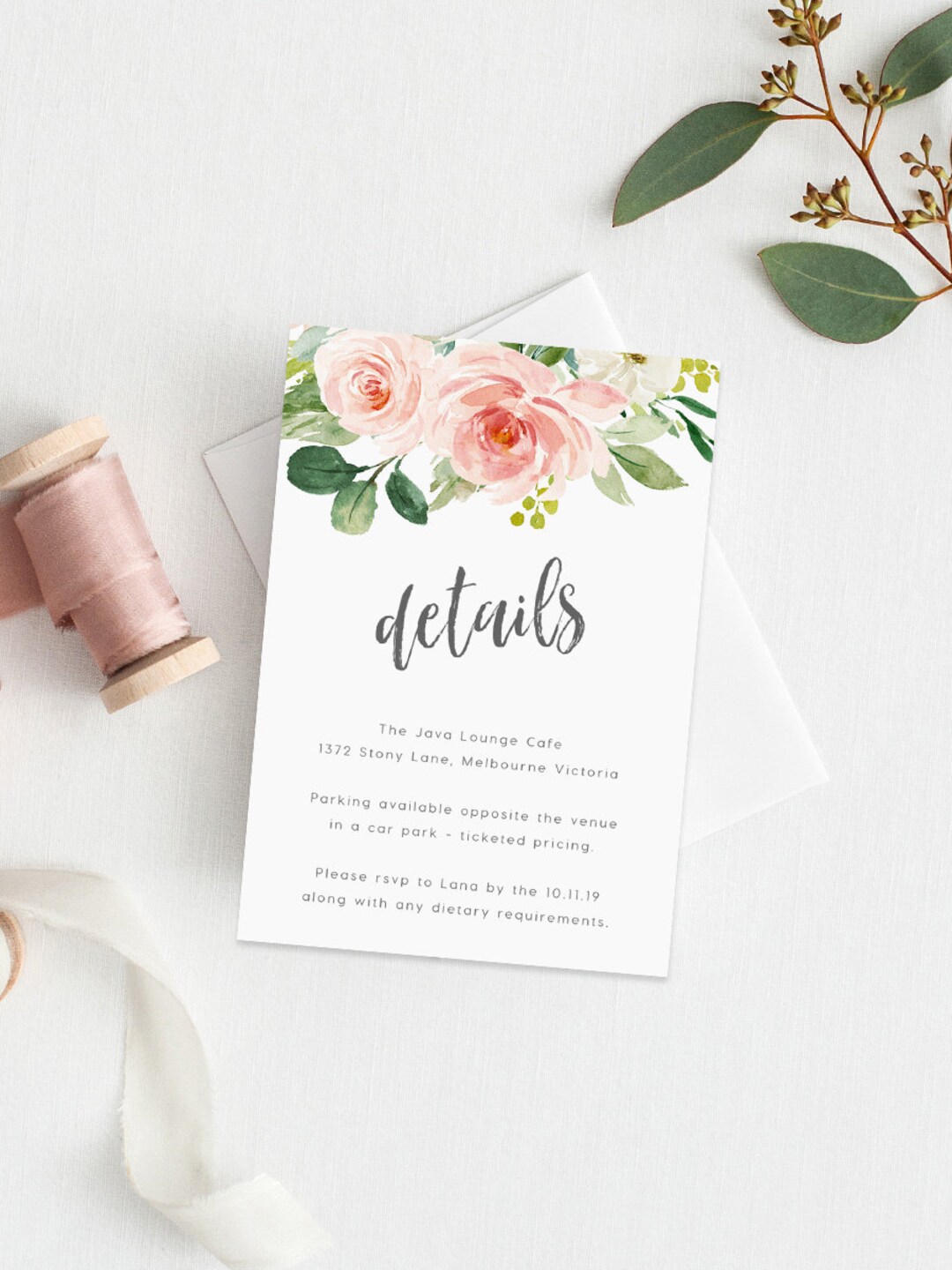 Details Card Printable INSTANT DOWNLOAD Details Card DIY - Etsy