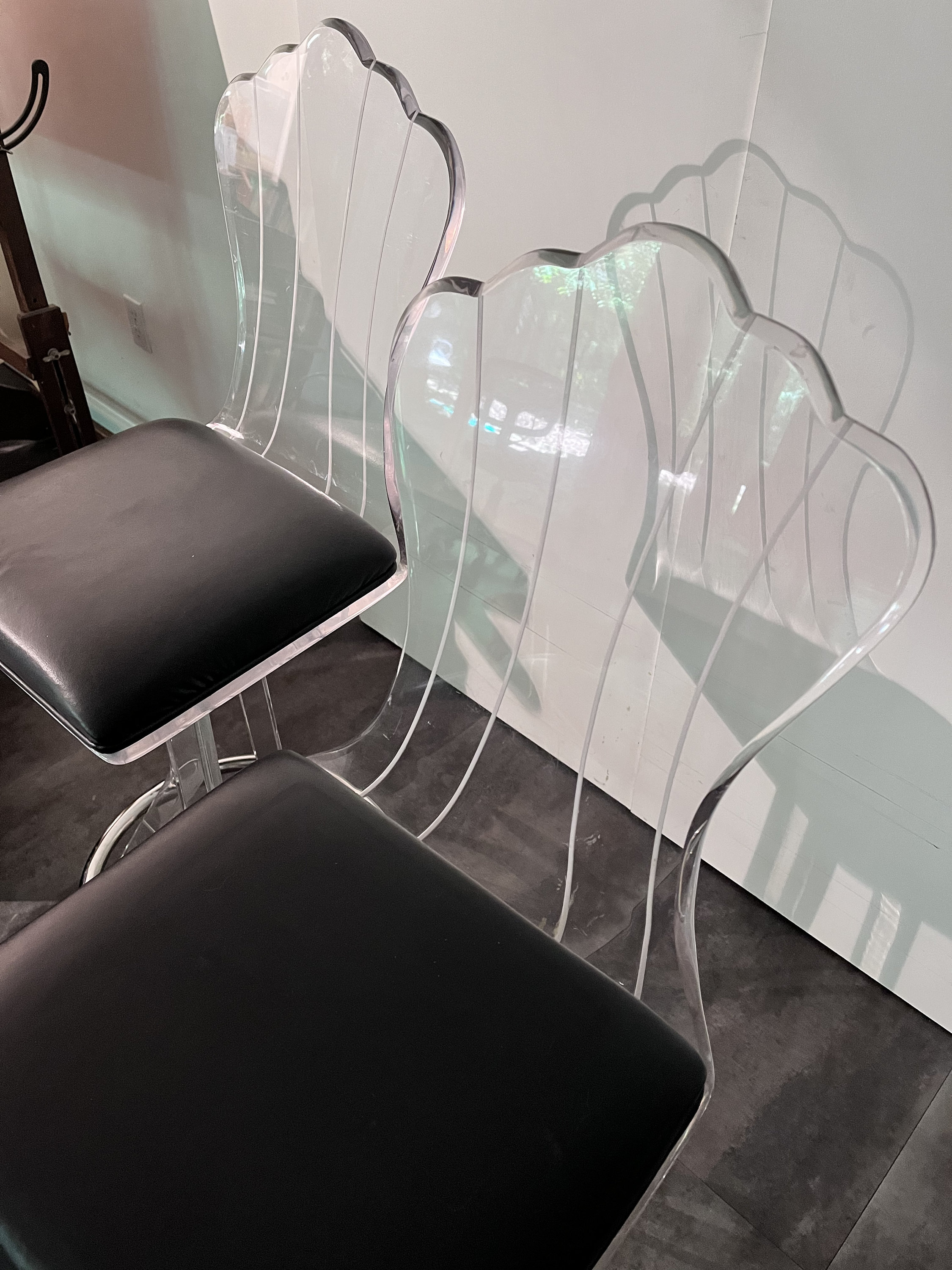 Vintage Lucite Swivel Counter Stools Set of Two, Mid-century Lucite Bar ...