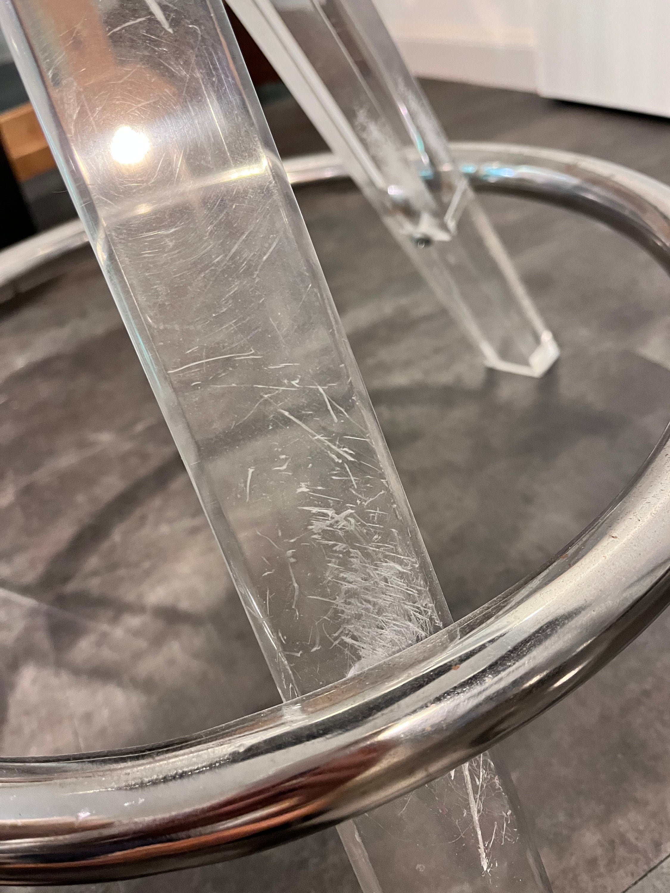 Vintage Lucite Swivel Counter Stools Set of Two, Mid-century Lucite Bar ...