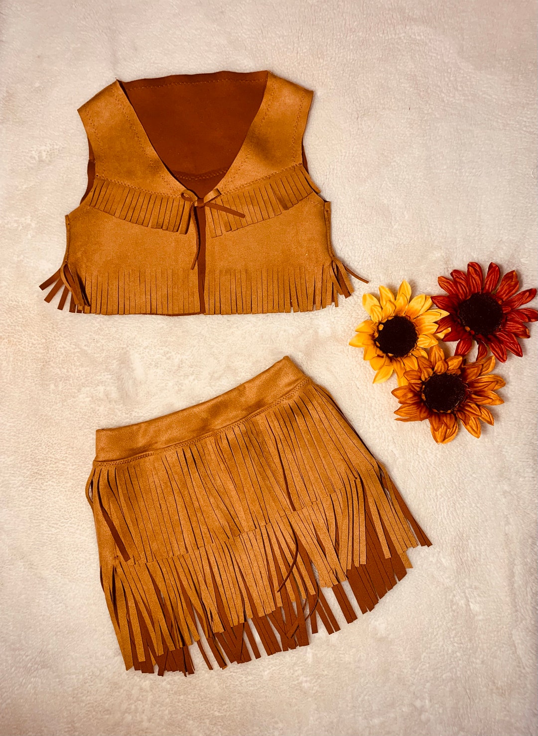 Cowgirl Fringe Cropped Vest With Front Tie|double Layer Cowgirl Fringe ...