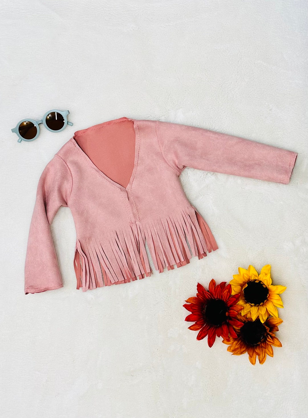 Kids Vegan Suede & Leather Fringe Jacket | Jannis Western-hippie Style ...