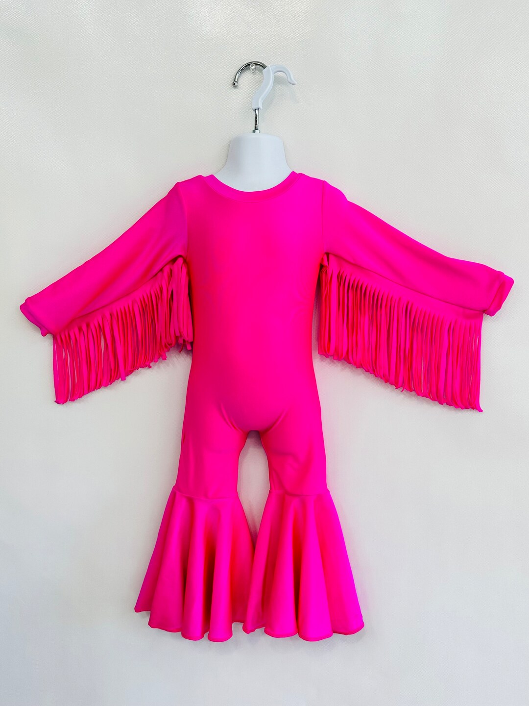 Hot Pink Phoenix Kids Jumpsuit Fringe Sleeves Flare Bells - Etsy