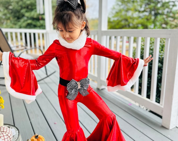 Kids' Santa-inspired Christmas Jumpsuit|winter Wonderland Pageant ...