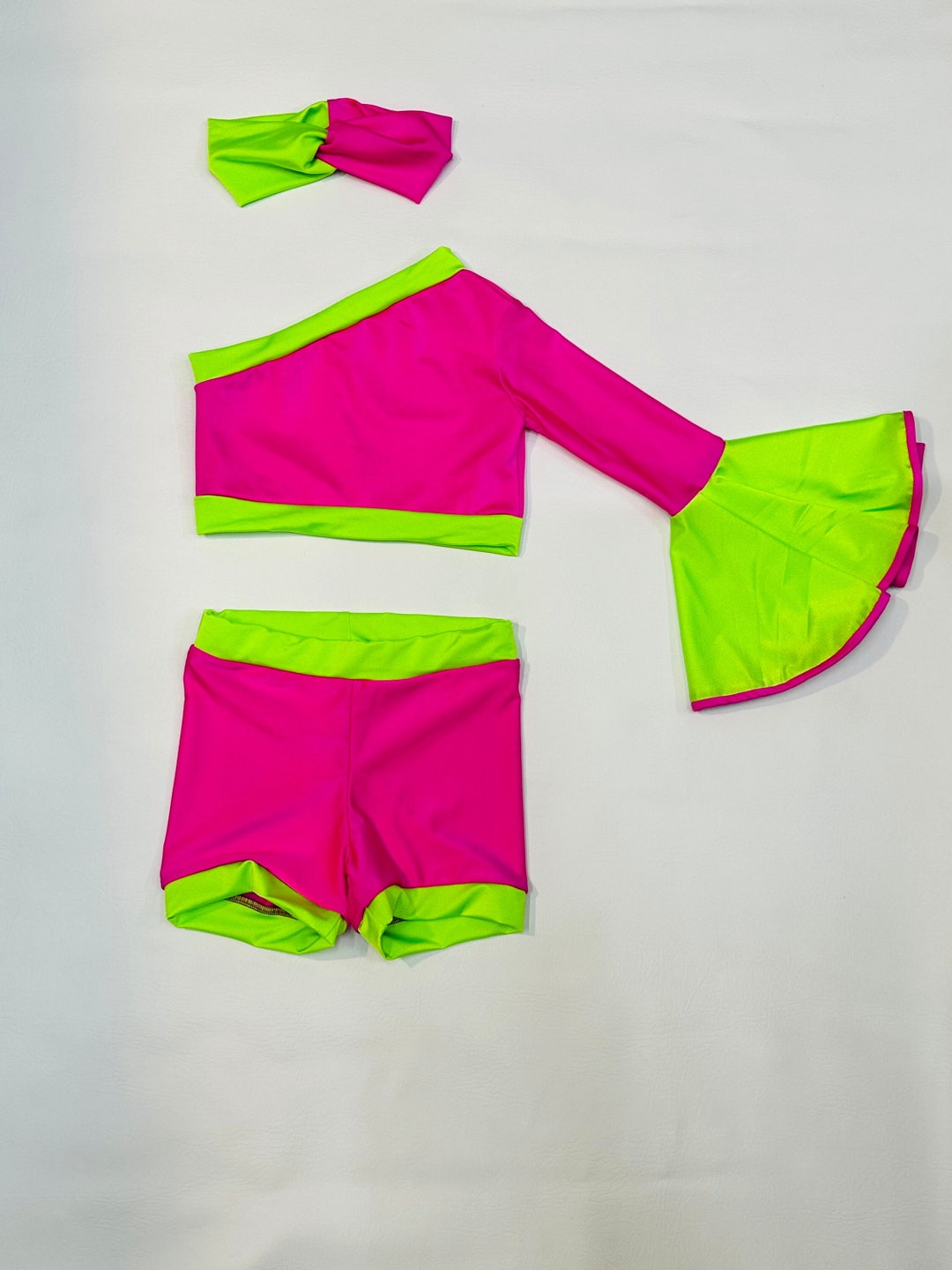 Vibrant One-shoulder Dance Set With Matching Headband - Custom Sizes ...