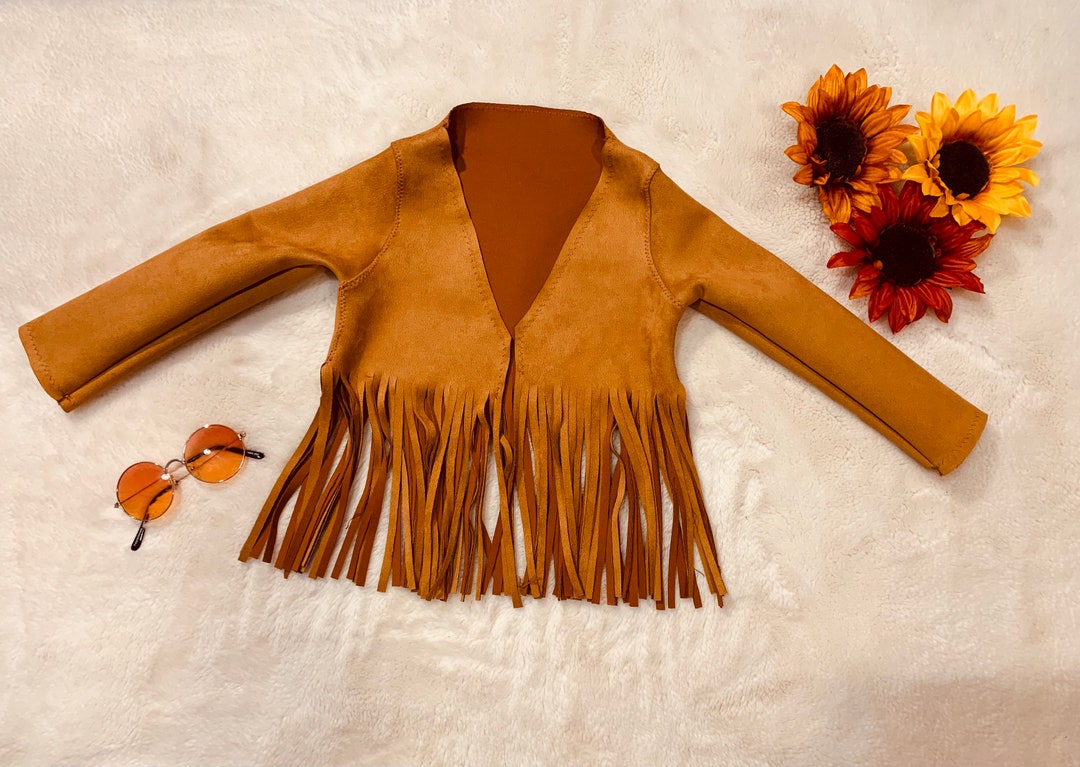 Kids Vegan Suede & Leather Fringe Jacket | Jannis Western-hippie Style ...