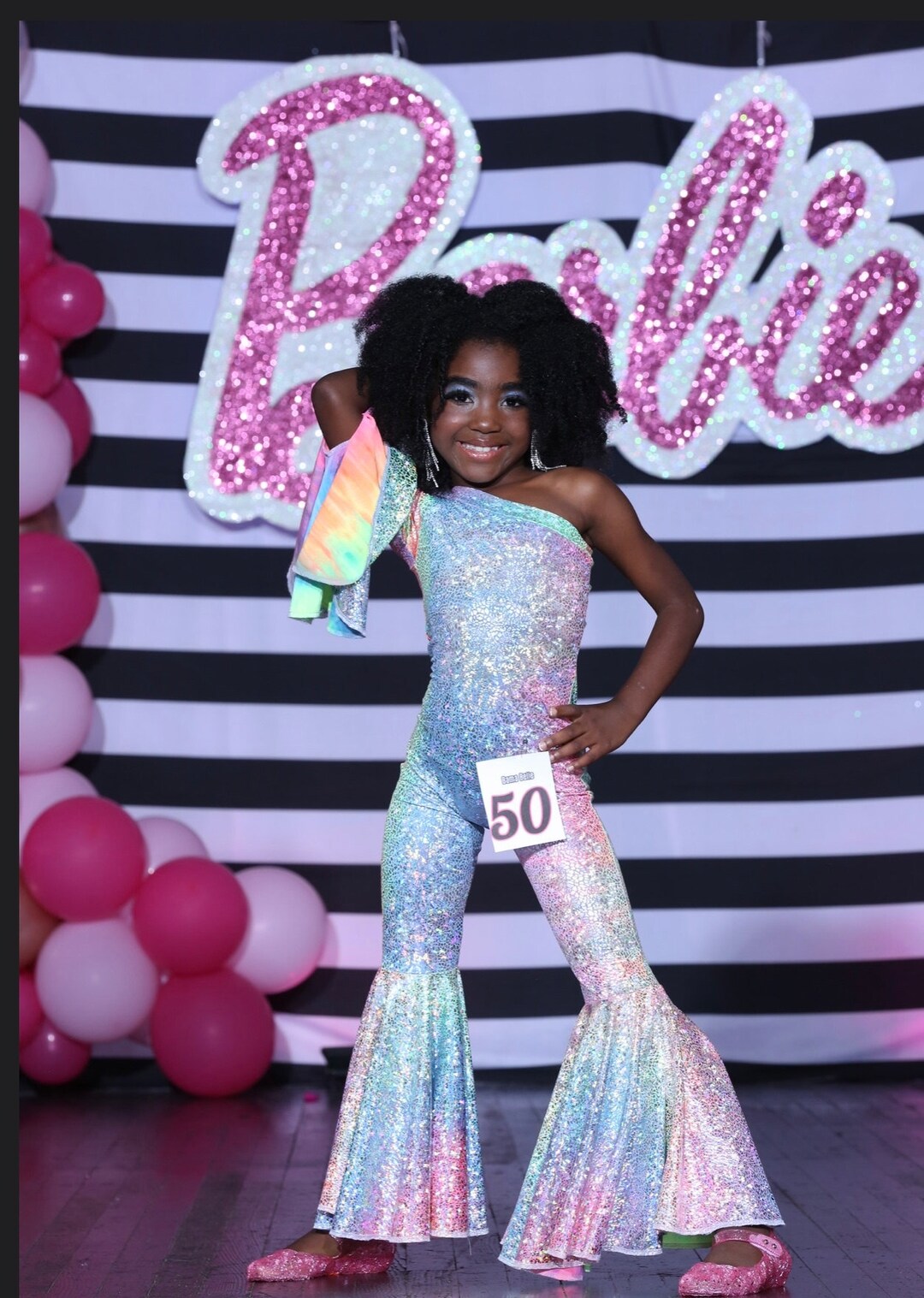 Dancing Queen One-shoulder Jumpsuit|metallic Bellbottom Dance Outfit ...