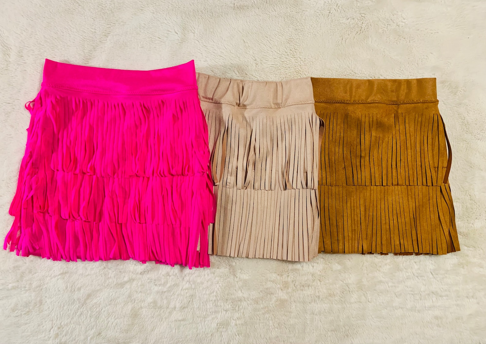 Girls Fringe Mini Skirt|vegan Leather, Faux Suede, Lycra Spandex ...
