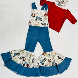 Down on the Farm Jumpsuit With Double Layer Bell Bottoms (sold ...