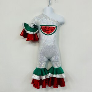 Glittering Watermelon One-shoulder Jumpsuit | Sparkle Pageant Outfit ...