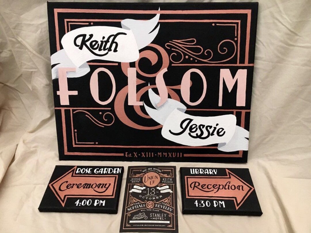 Custom Hand-painted Wedding Art/sign (small & Medium) - Etsy