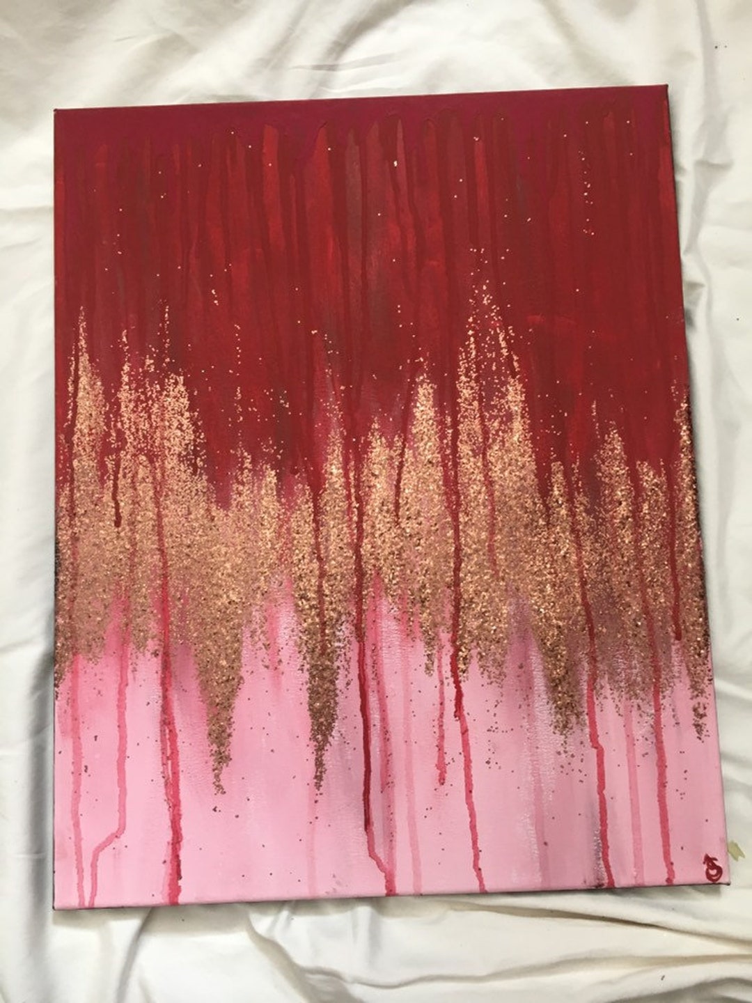 Acrylic Painting With Glitter - “untitled” - 16” X 20” - Etsy