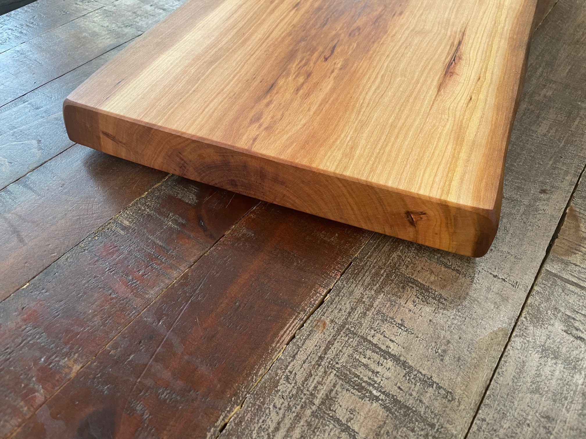 16 Butcher Block Thick Live Edge American Cherry Serving Tray/Sushi ...
