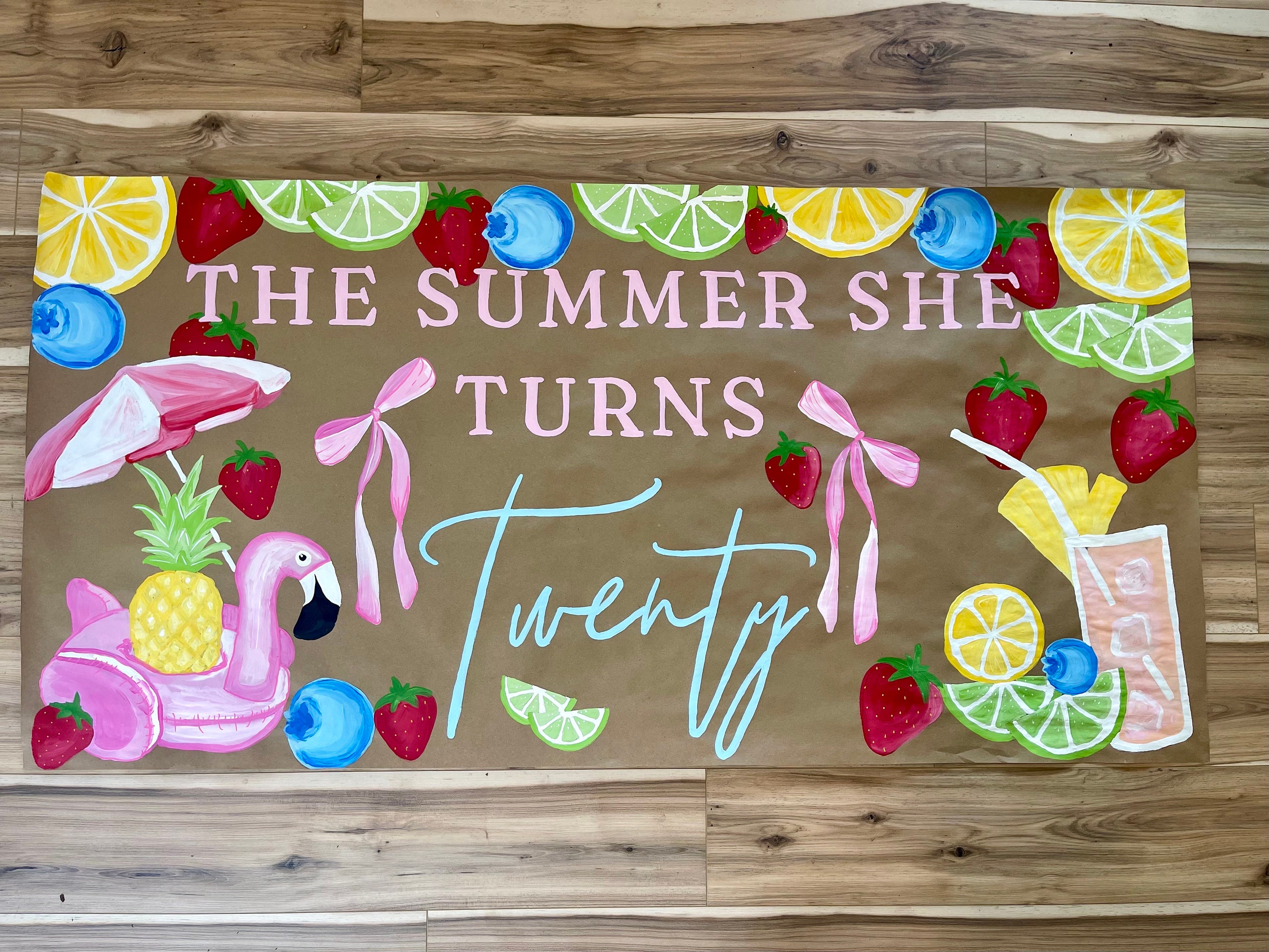 Brown Paper Birthday Banner the Summer She Turns Twenty - Etsy