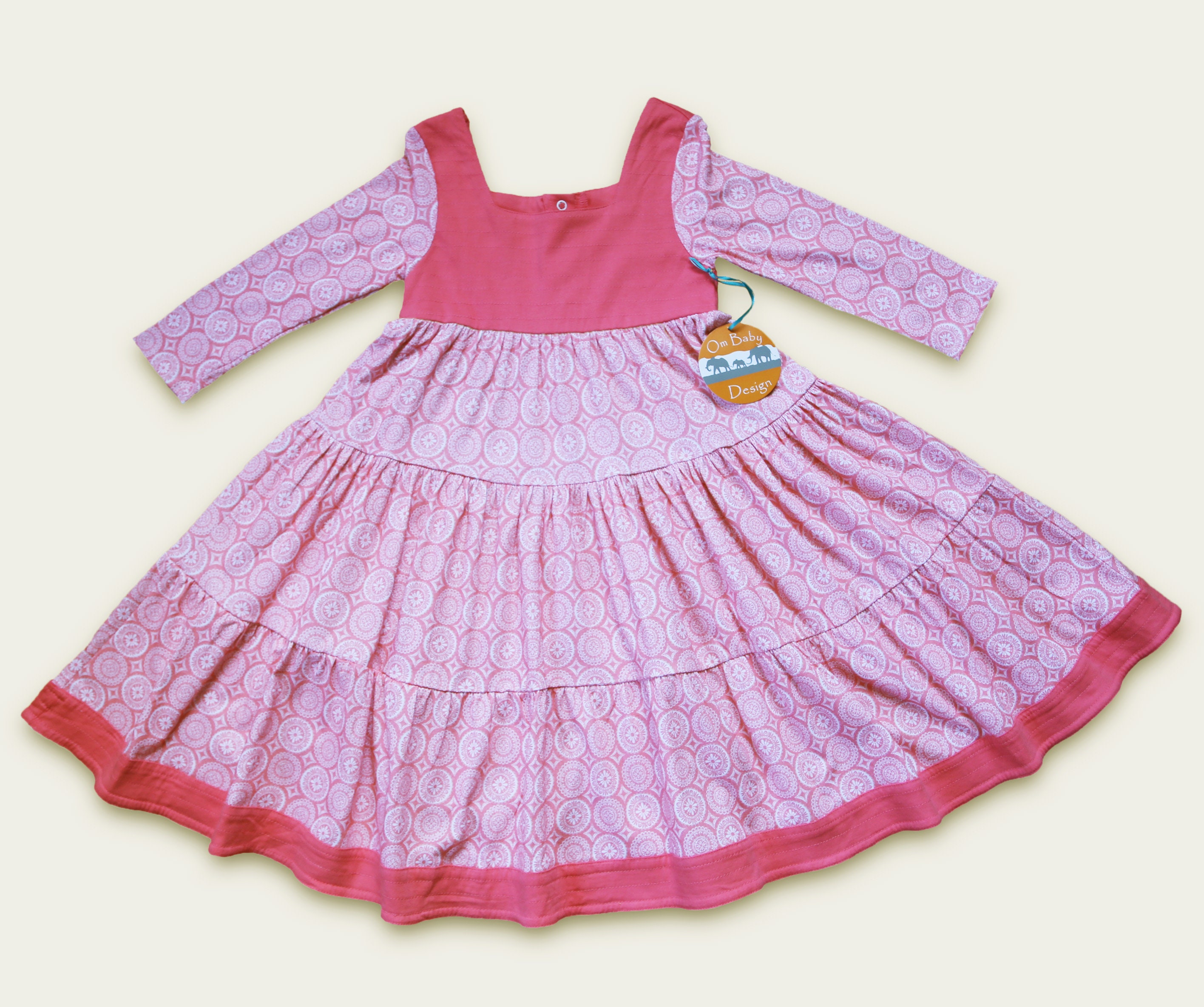 Girls Twirly SUMMER PARTY DRESS Organic Cotton Pink Indian - Etsy