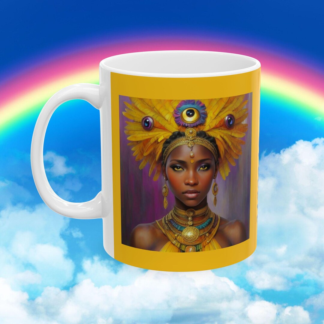 Oshun Ceramic Mug, Yoruba Orisha Design, Love, Sexuality, Fertility ...