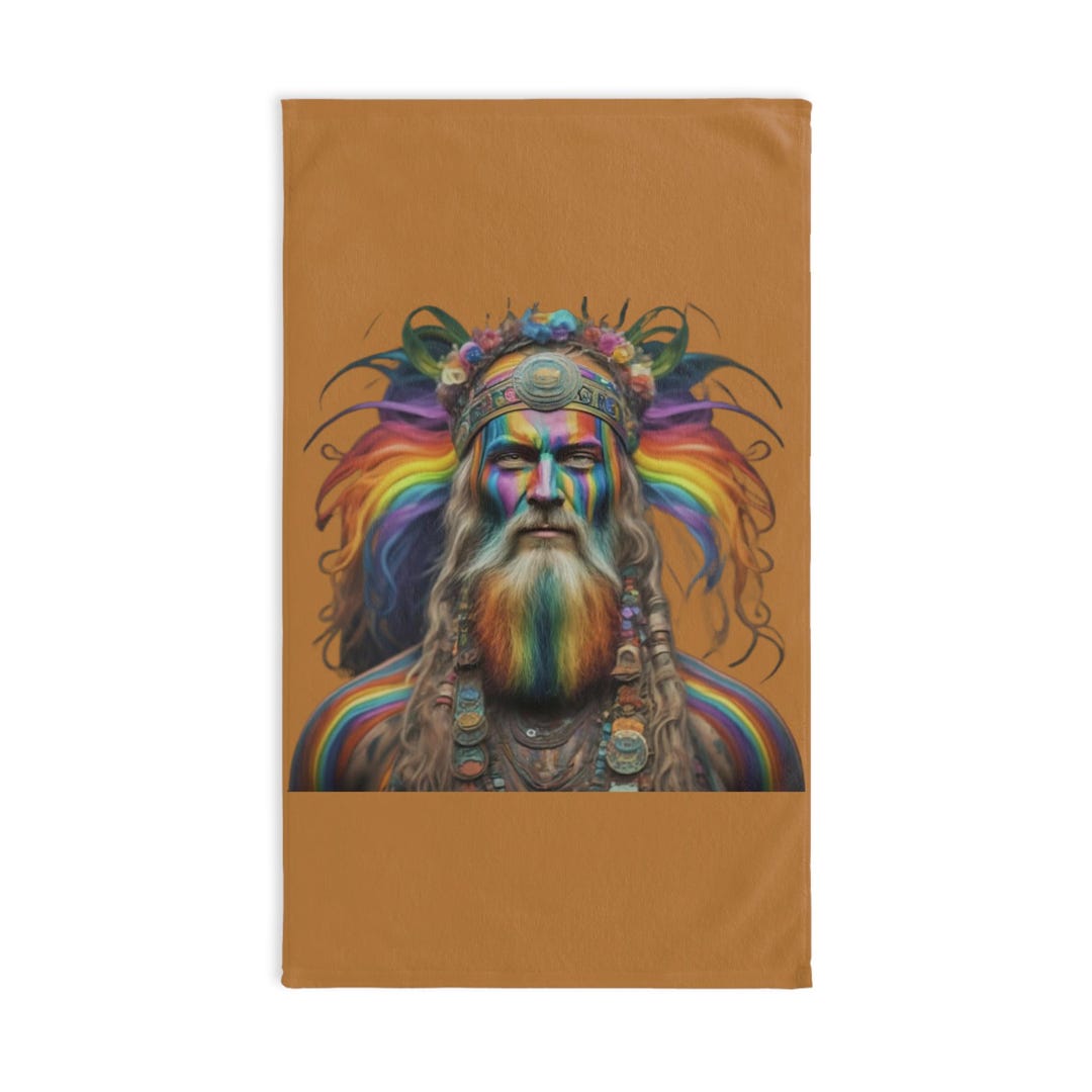 Psychedelic God Hand Towel: Pagan Witchy Decor, Spiritual Gift - Etsy