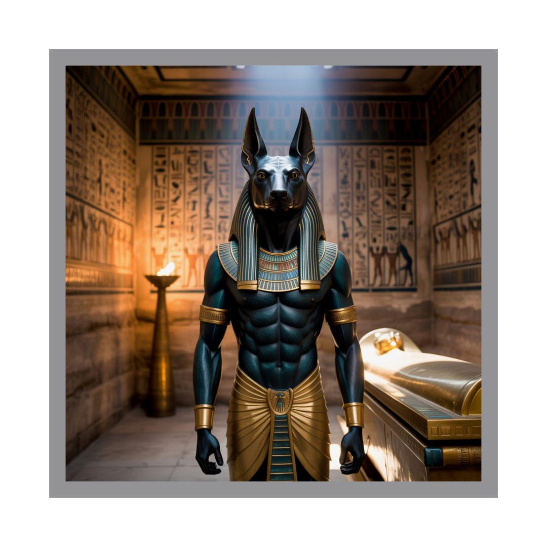 Anubis Themed Matte Vertical Posters (grey Frame) , Egyptian Decor ...