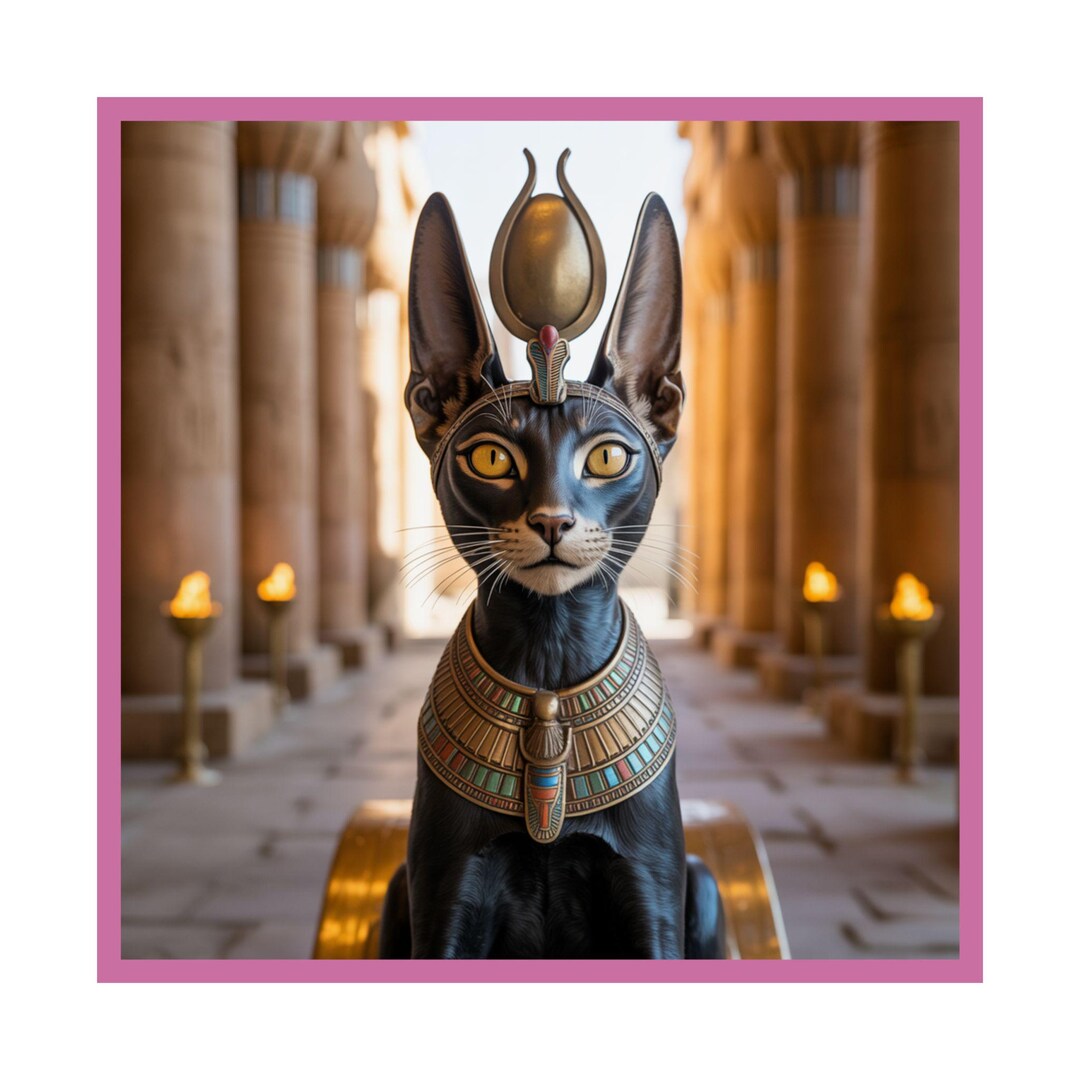Bastet Ancient Egyptian Goddess Wall Art (lt. Pink)museum-grade Print ...