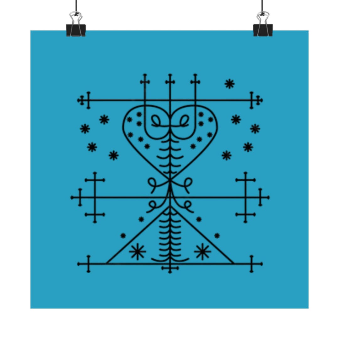 Maman Brigitte Poster: Haitian Vodou Art Print - Turquoise - Etsy