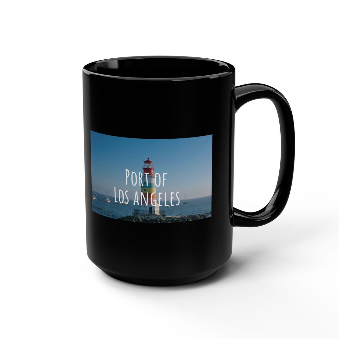 Lighthouse Mug: Port of Los Angeles Seascape, Coastal Coffee Cup - Etsy