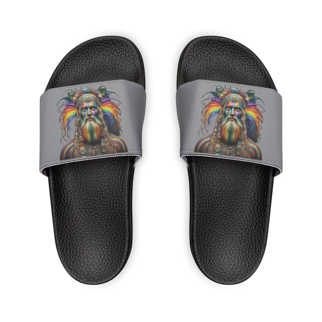 Psychedelic God Sandals: Removable Strap Boho Festival Shoes - Etsy