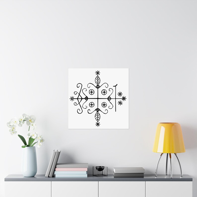 Papa Legba Veve Art Print: Voodoo Decor, Crossroads Keeper - Etsy