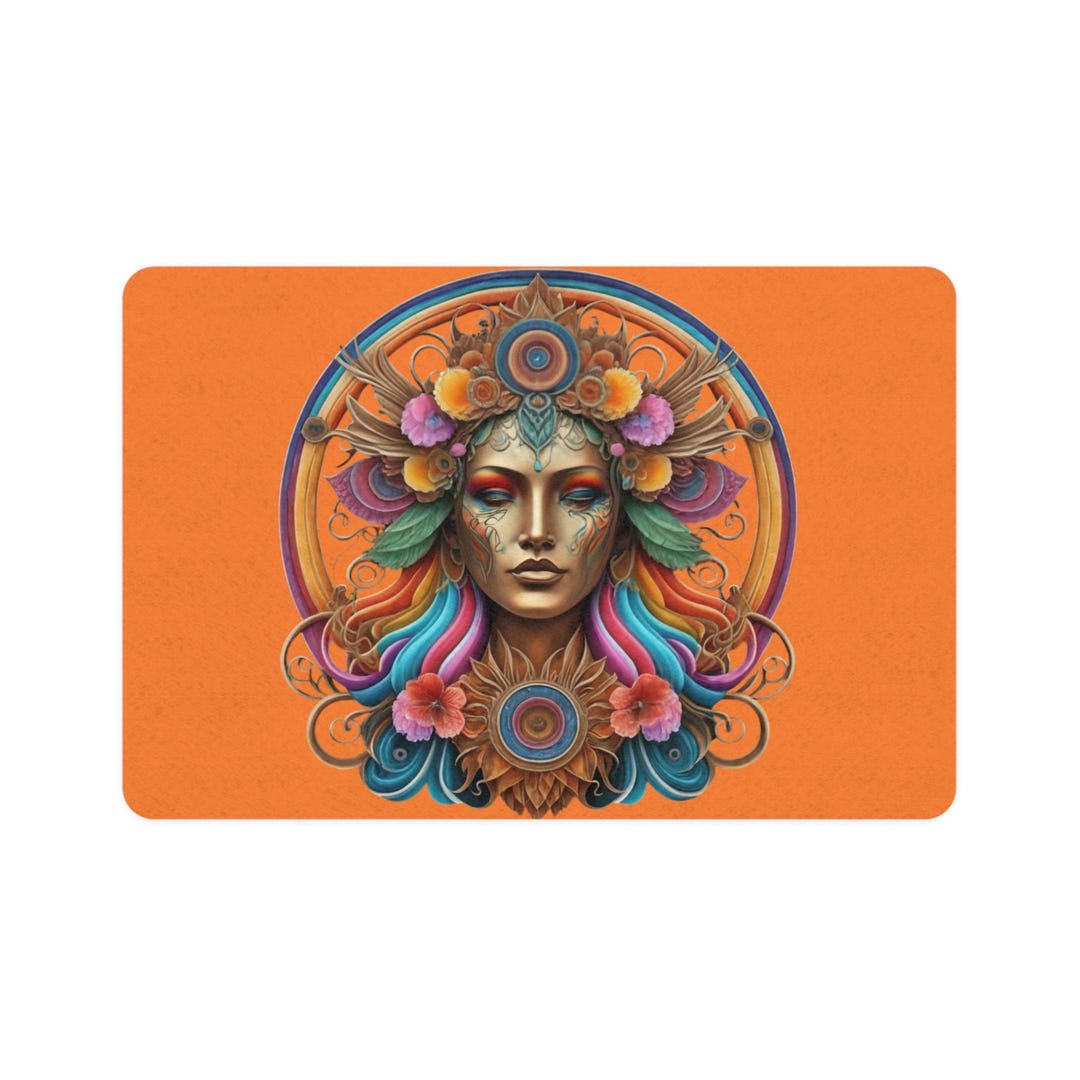 Goddess Psychedelic Pet Food Mat: Pagan Altar Cloth, Wiccan Boho Decor ...
