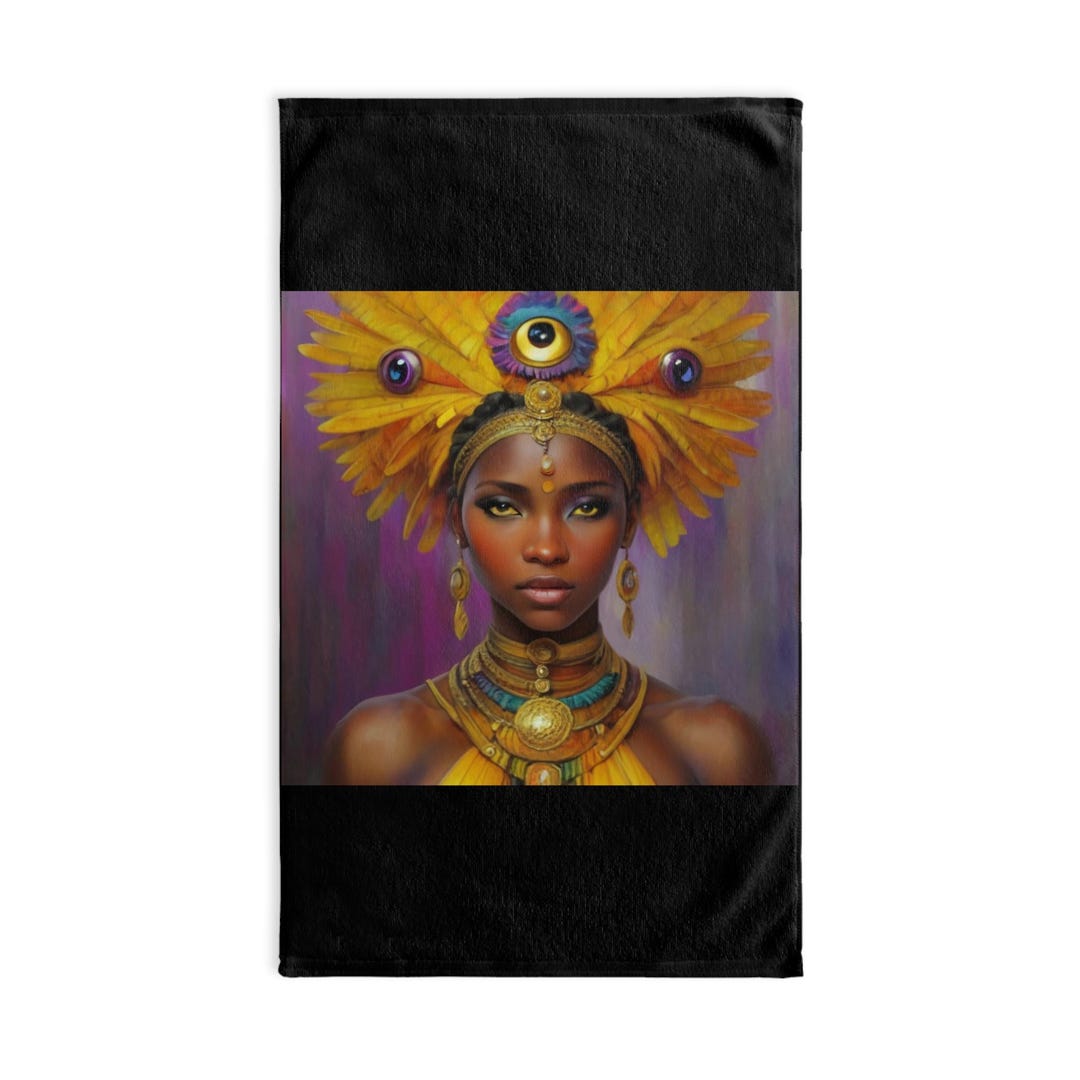 Oshun Goddess Hand Towel: African Yoruba Orisha Voodoo Decor - Etsy