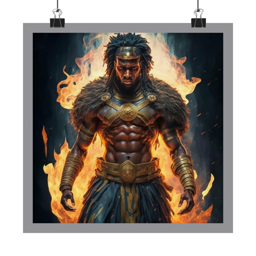 Vertical Posters (grey) Chango Orisha of Lightning Dance Passion Yoruba ...