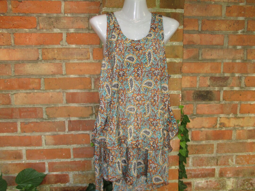 Top Tunic Dress Silk S M L Silk Dress Summer Dress Hippie Ethno Nepal ...