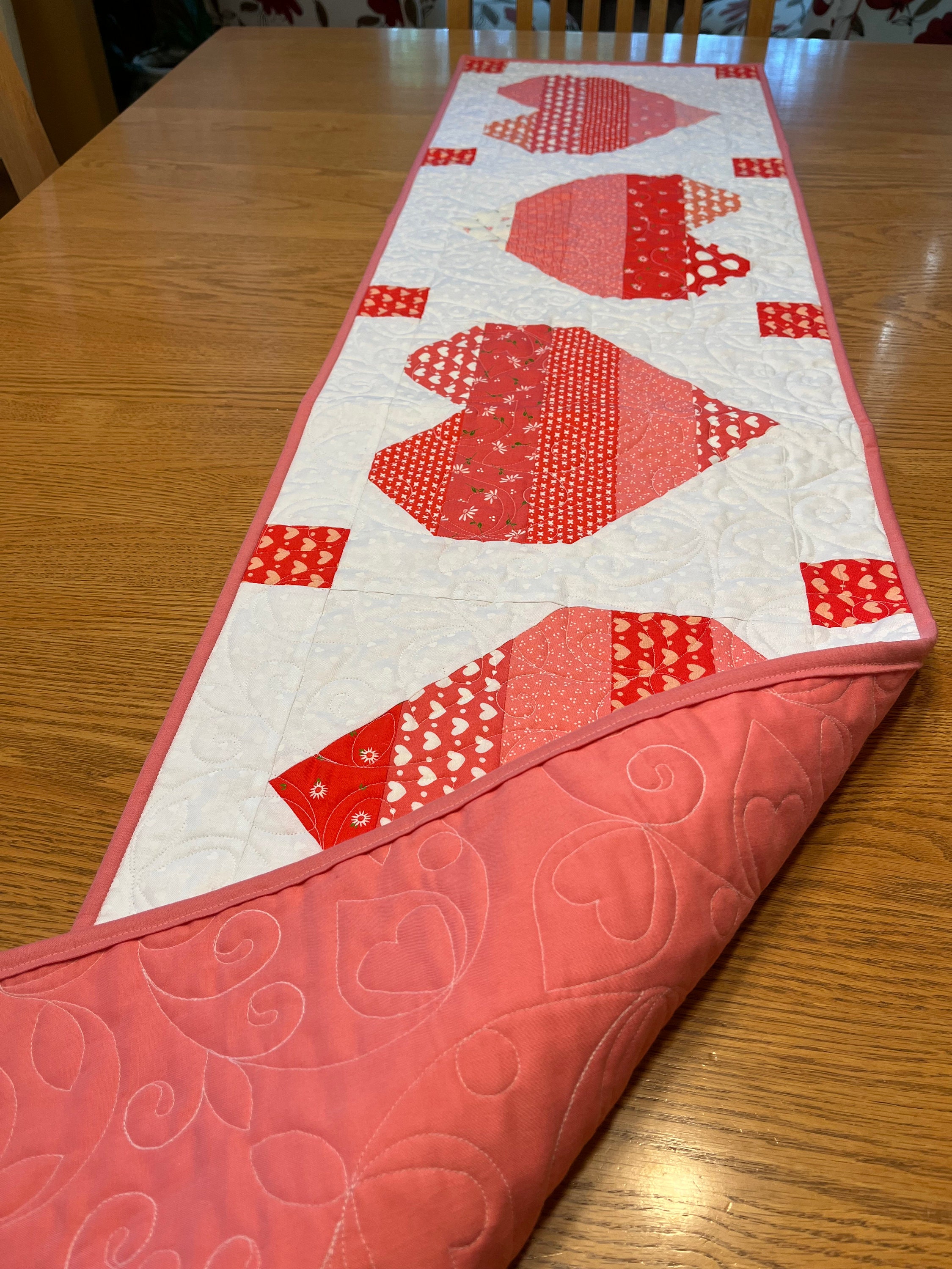 Valentine Heart Table Runner Handmade Quilted - Etsy