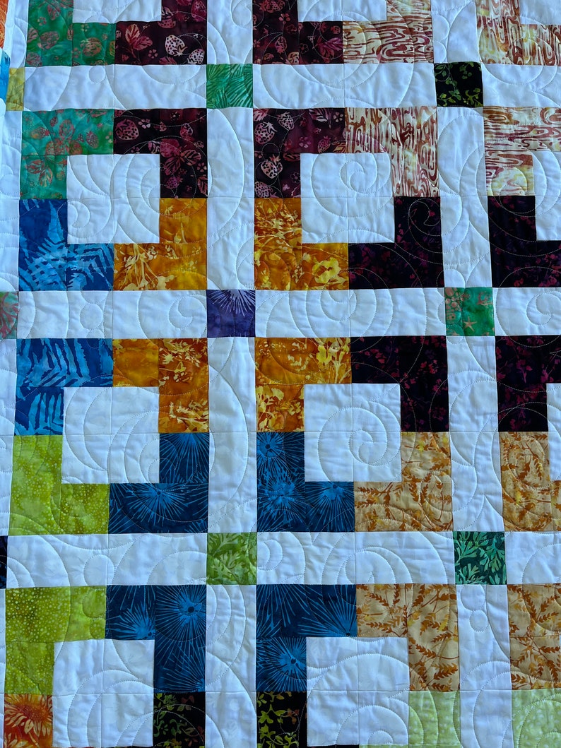 Colorful Handmade 'geo Grid' Quilt - Etsy