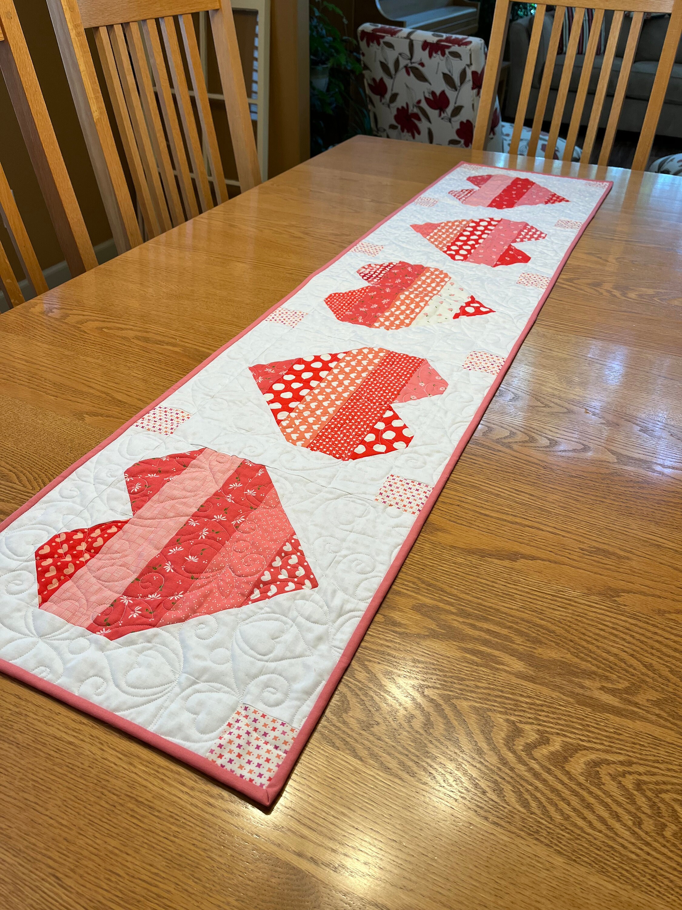Valentine Heart Table Runner Handmade Quilted - Etsy