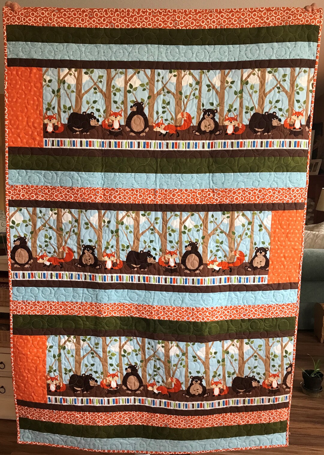 Animals in the Forest Handmade Baby Quilt - Large - Etsy