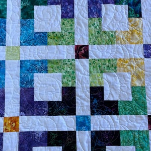 Colorful Handmade 'geo Grid' Quilt - Etsy