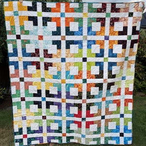 Colorful Handmade 'geo Grid' Quilt - Etsy
