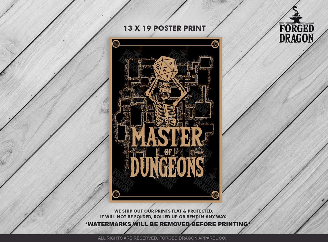 Master of Dungeons Poster, Rpg Artwork, DM Gifts, RPG Prints, Rpg Gift ...