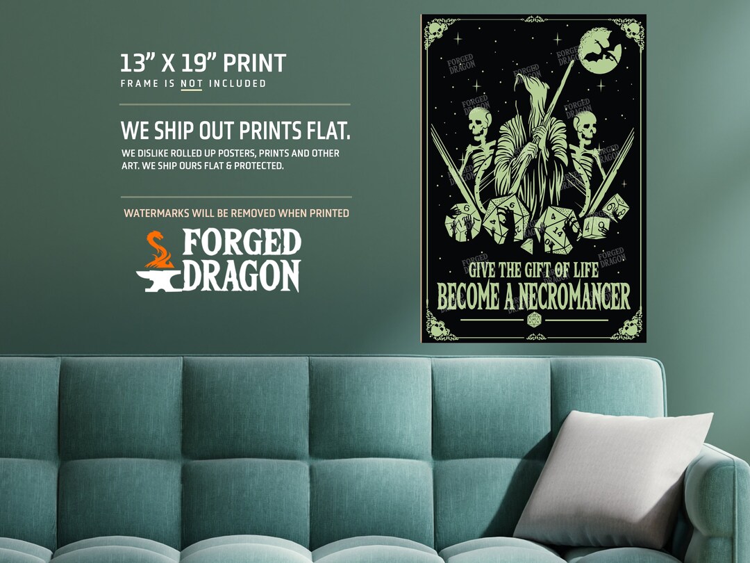 Become a Necromancer Print, Rpg Poster, DM Gift, Roll for Initiative ...