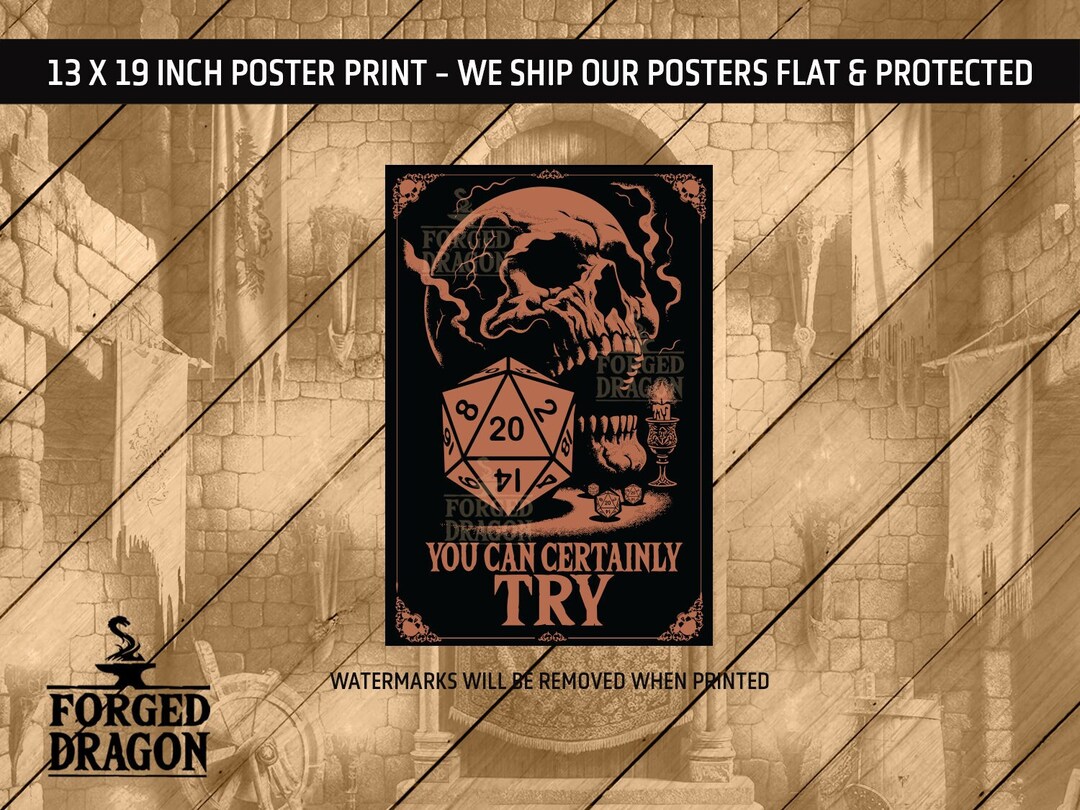 Certainly Try Skull Poster DM Poster You Can Certainly Try - Etsy