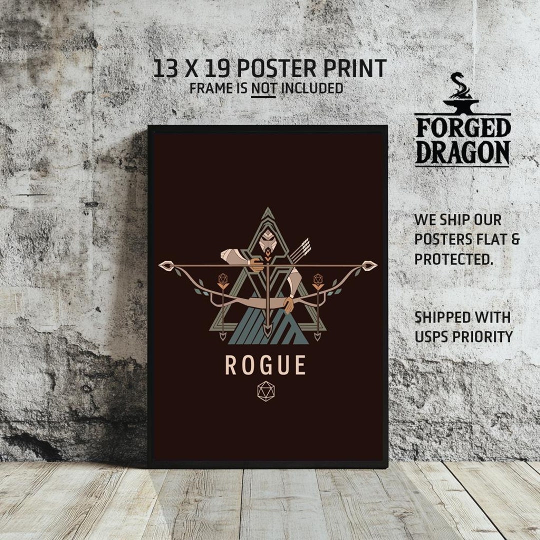 Rogue Poster Art | Fantasy RPG Gaming Decor for TTRPG Dungeon Master ...