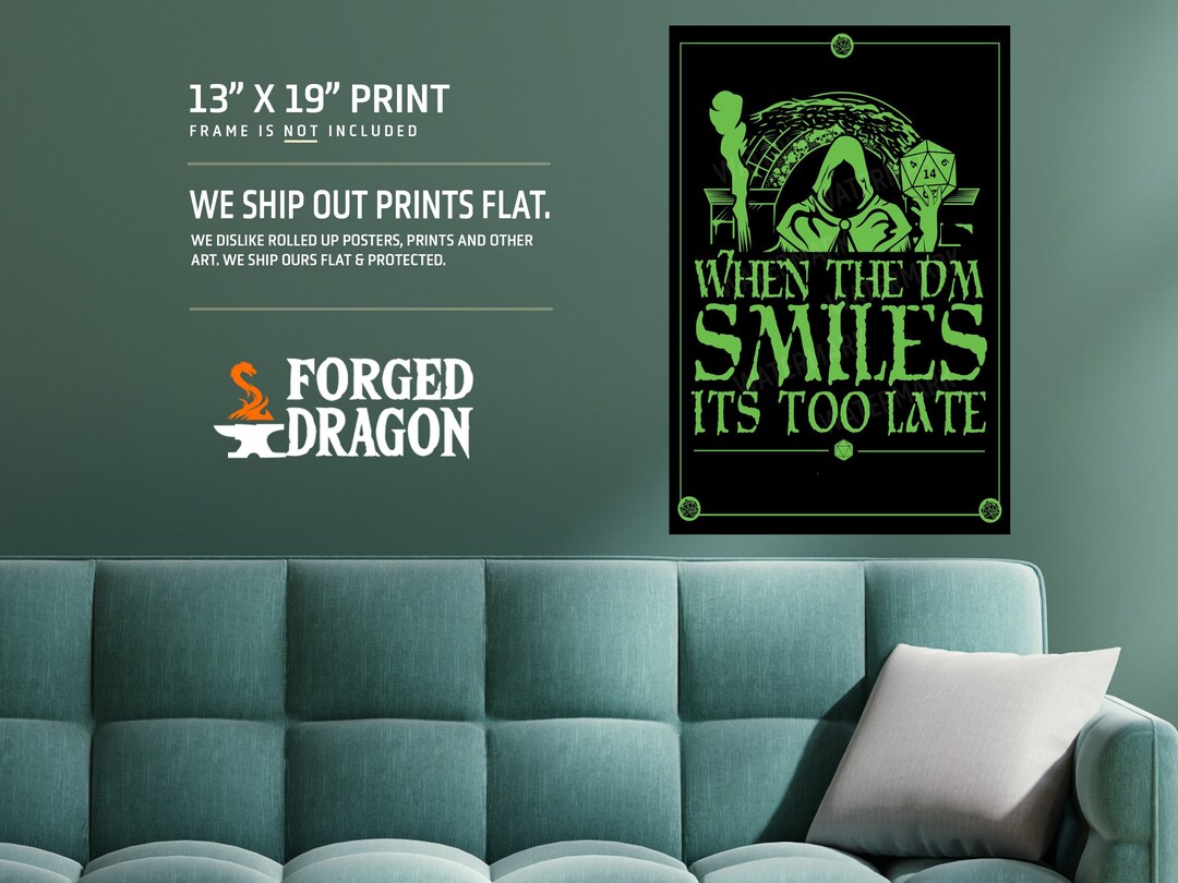 When the DM Smiles Poster: Dnd Tabletop Decor (13x19 Print) - Etsy
