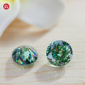 GIGAJEWE Cyan Color Portuguese Cut Moissanite Stone Loose Gemstone Pass ...