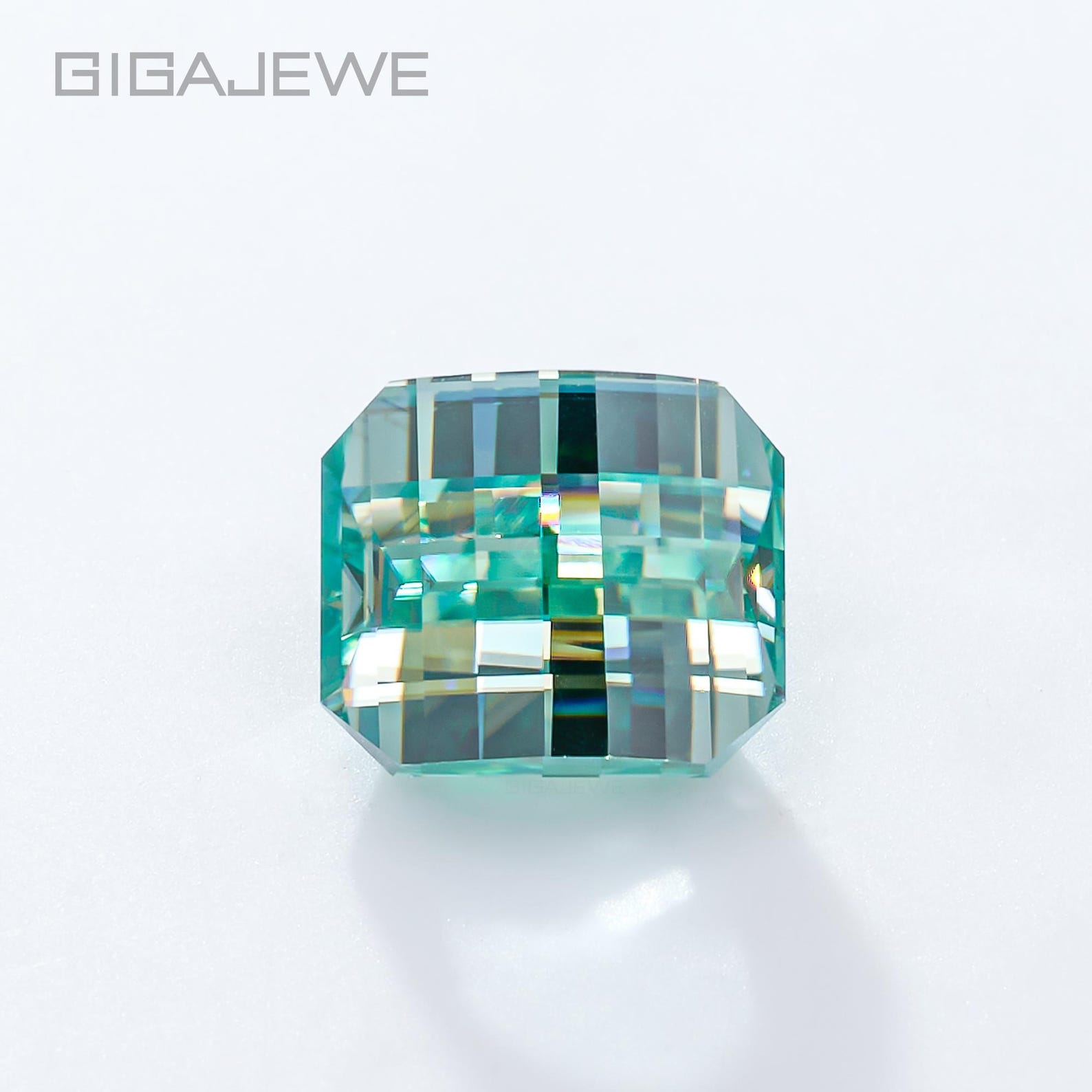 Blue Green Pixel Cut Moissanite Loose Stone - Jewelry Making - Etsy