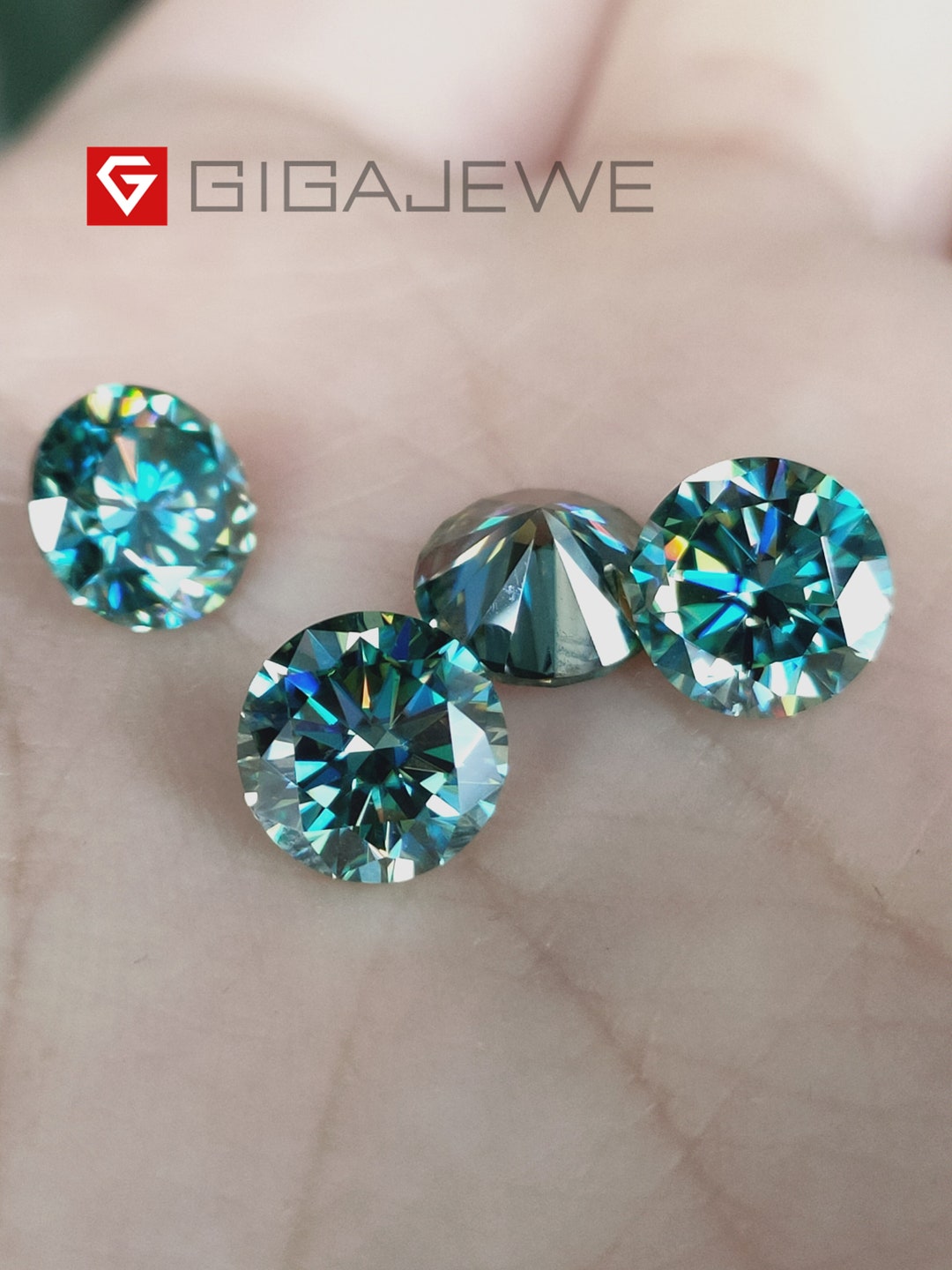 Cyan Blue Moissanite,loose Moissanite,loose Gemstone,loose Stone ...