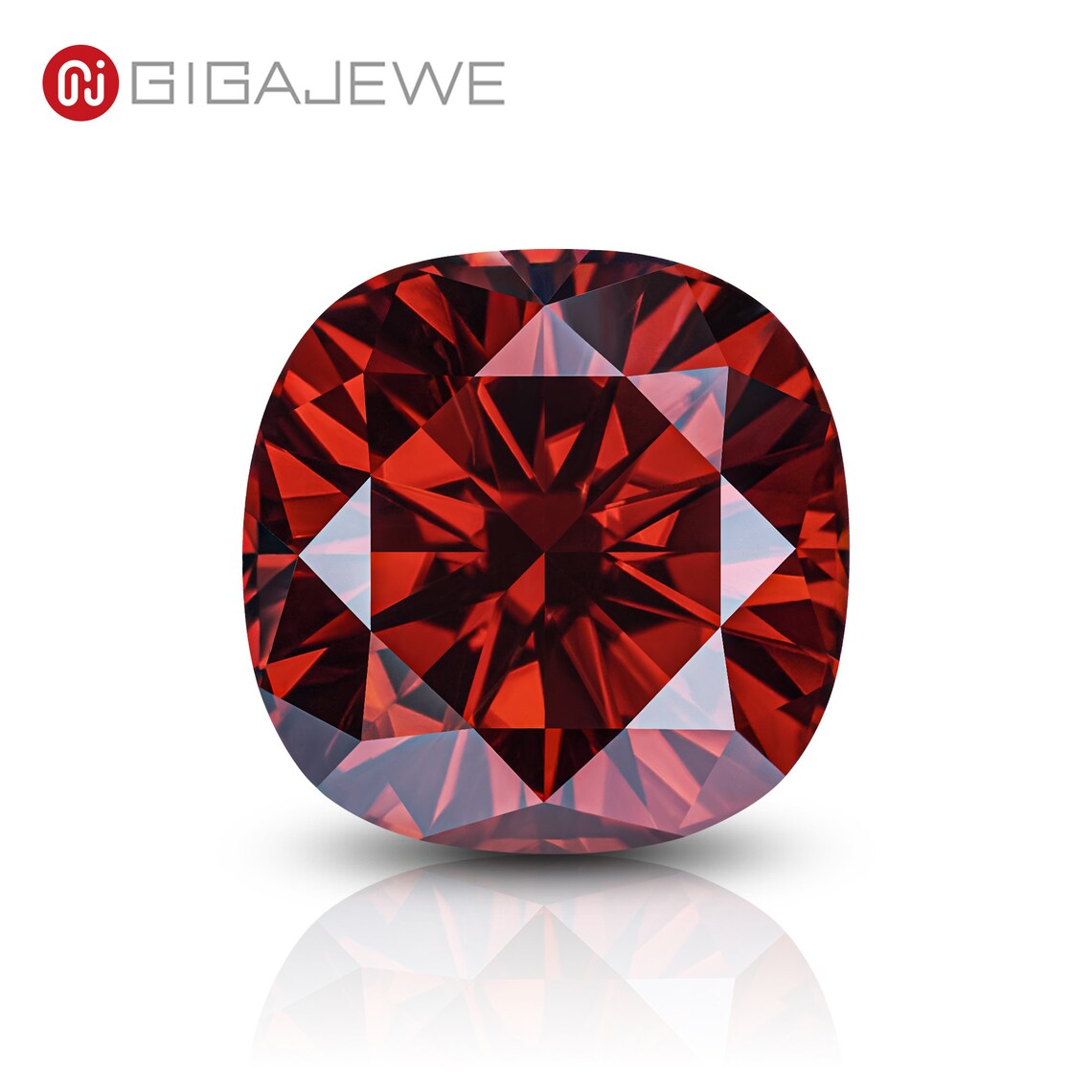 GIGAJEWE Red Color Cushion Cut Moissanite Loose VVS1 Synthetic - Etsy