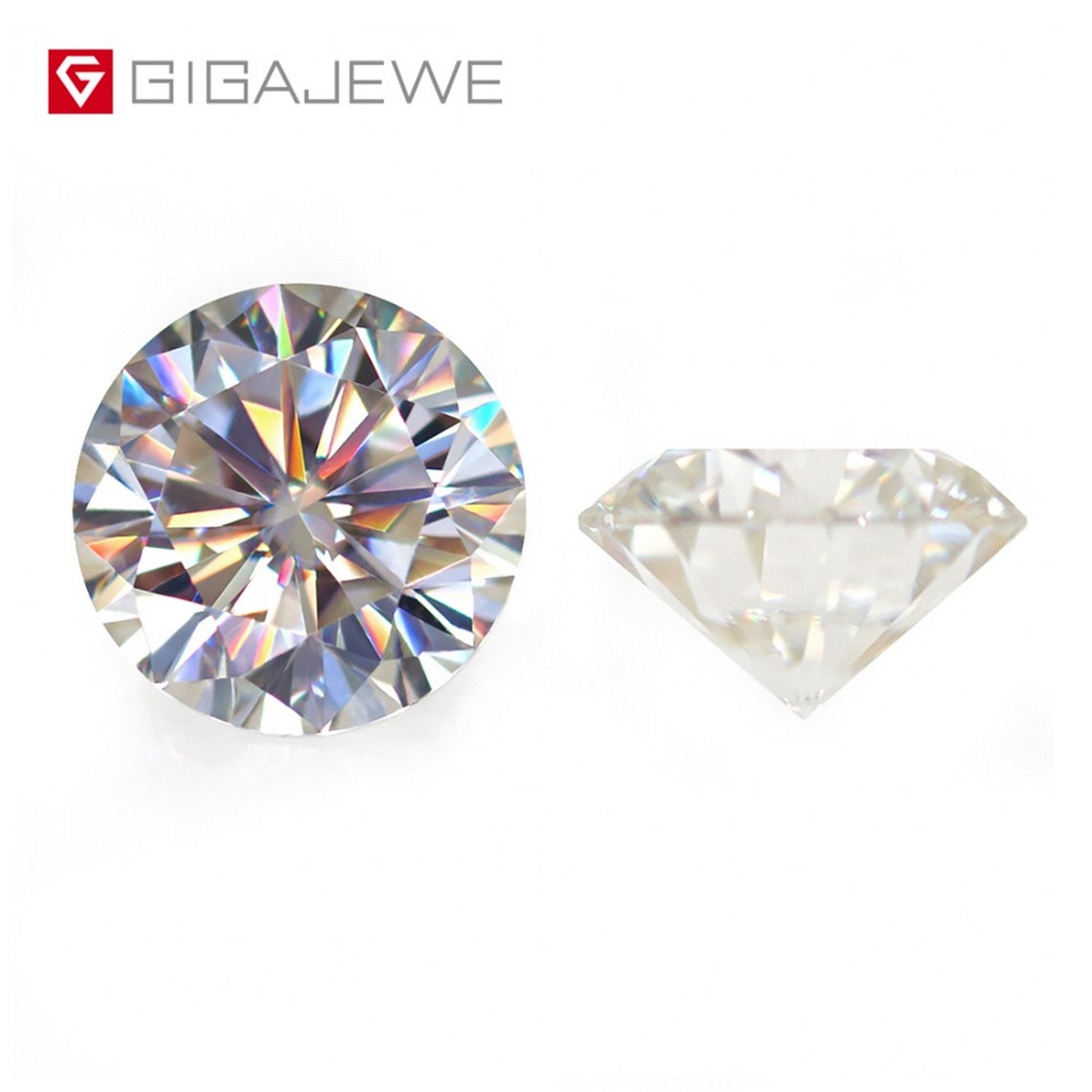 White IJ Color Round Cut Moissanite Stone Loose Gemstone for Jewelry ...