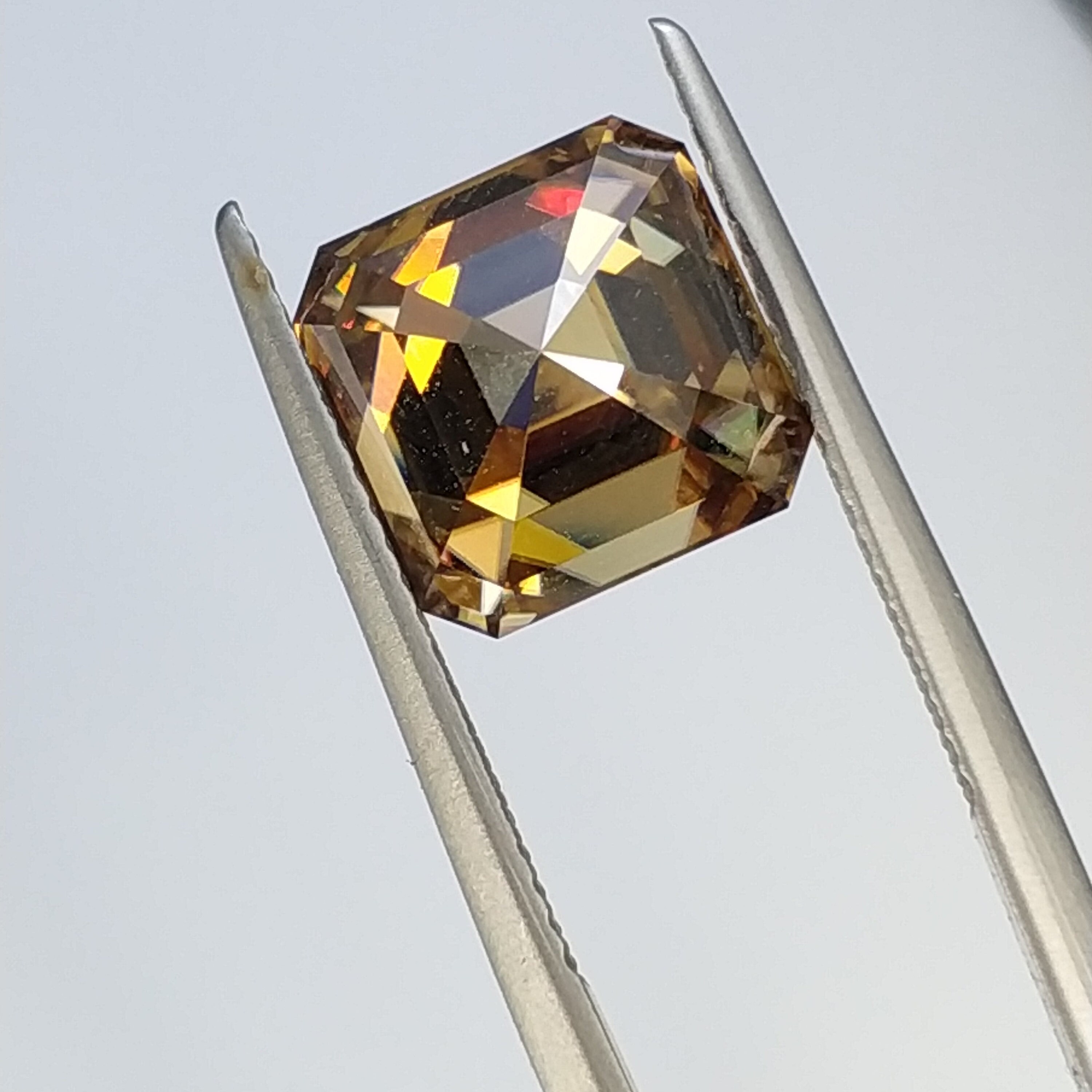GIGAJEWE Brown Asscher Cut Moissanite Loose Gemstone (4.7ct) - Etsy