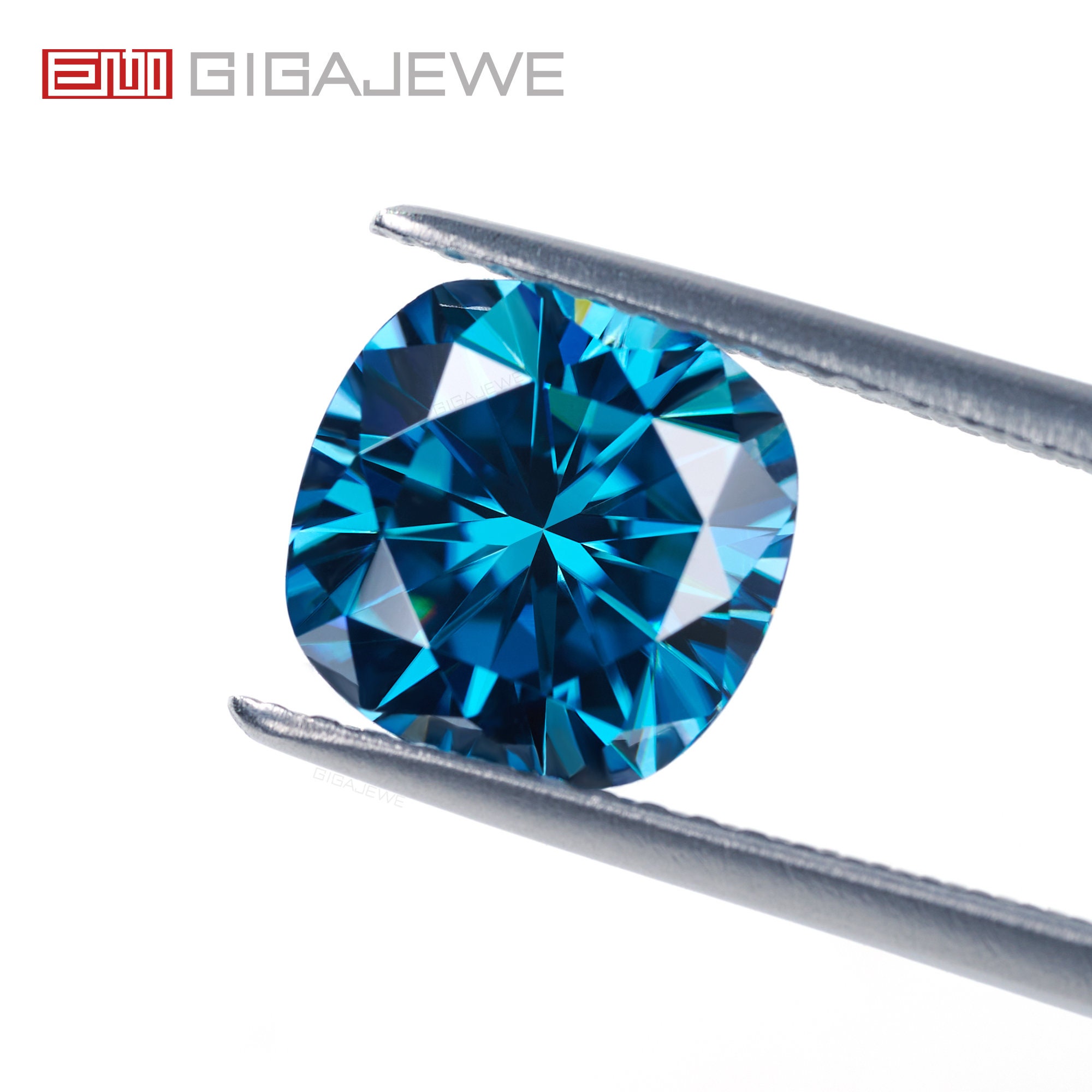Nova Blue Cushion Cut Moissanite, VVS1 Loose Gemstone - Etsy